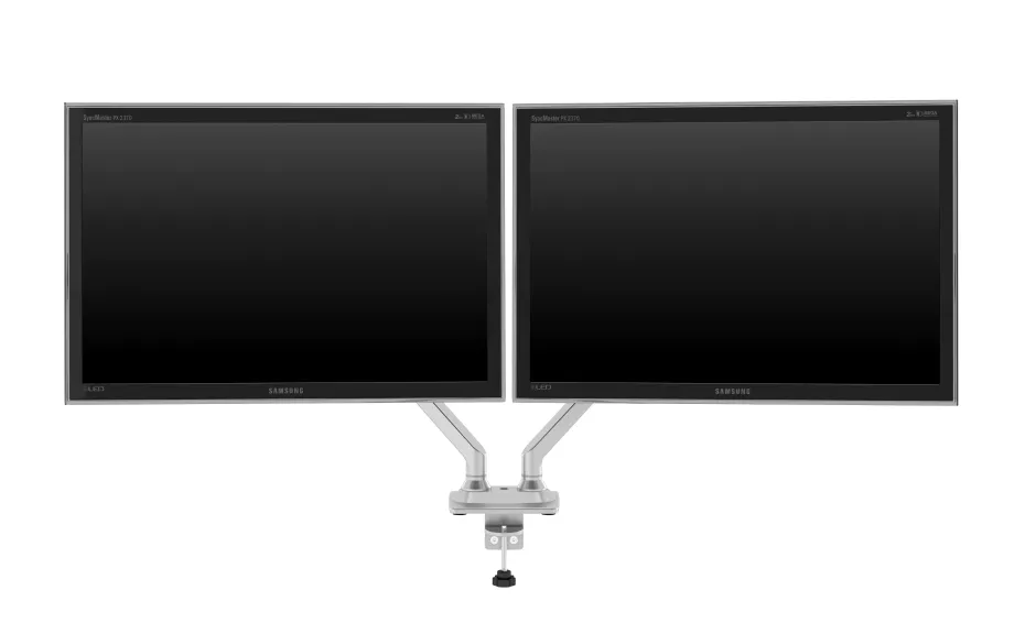 Standard Series Dual Monitor Arm Front View | AIS Image Library