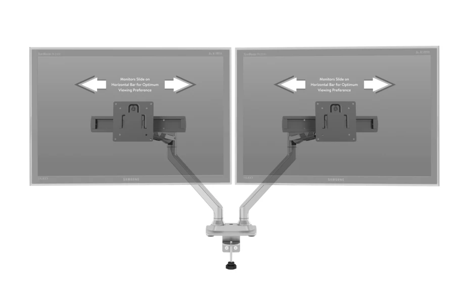 Standard Series Dual Monitor Arm with Optional Sliders | AIS Image Library